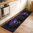 Abstract Skull Hallway Washable Runner Rug 2x6 Night Mysterious Purple ...