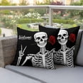 Abstract Skull Skeletons Rose Waterproof Throw Pillow Covers Set of 2 ...