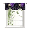 Abstract Skull Tie Up Valances Curtain, Vintage Mysterious Purple ...