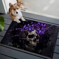 Abstract Skull Washable Entry Rug 2x3 Night Mysterious Purple ...