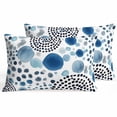 Abstract Sky Blue Ink Dots Lumbar Pillow Covers 12 x 20 Inch Pillow ...