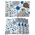 Abstract Sky Blue Ink Dots Placemats Set of 4 Boho Minimalist Middle ...