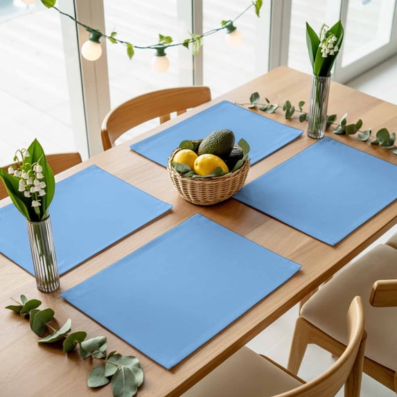 Abstract Sky Blue Theme Placemats Set of 4,Wipeable Washable Table Mats ...