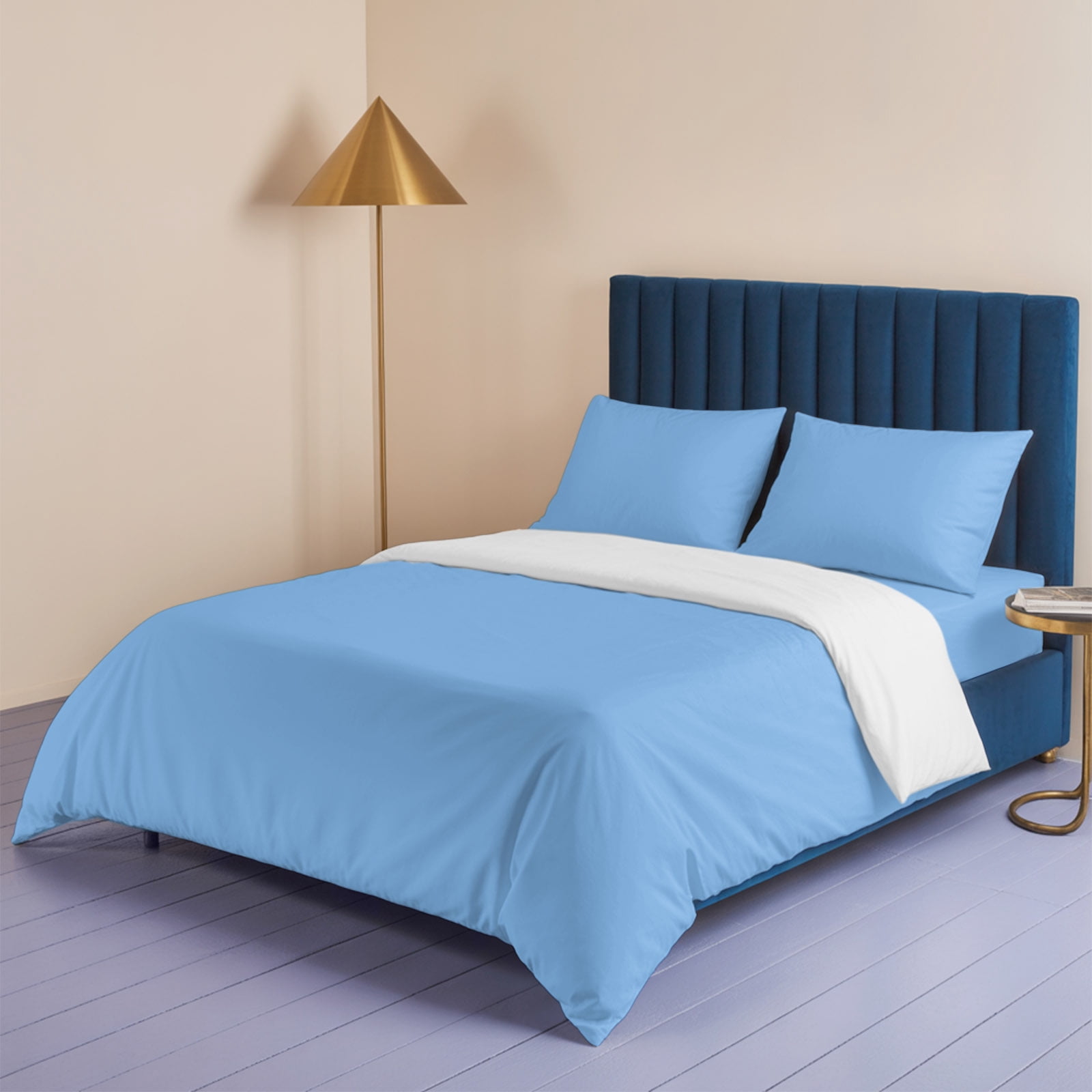 Abstract Sky Blue Theme Queen Size Bed Set,Modern Minimalist Art ...