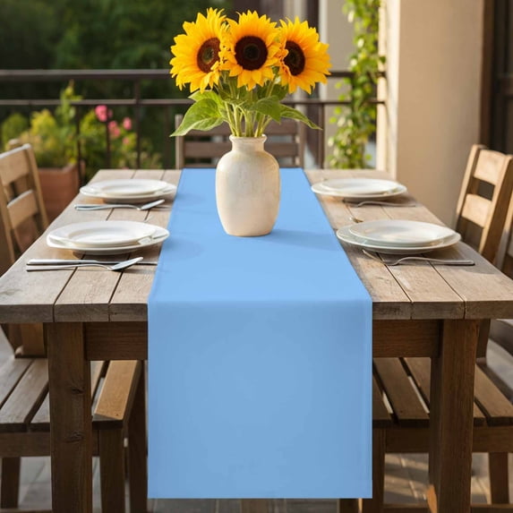 Abstract Sky Blue Theme Table Runner 90 Inch Long Modern Minimalist Art ...