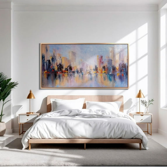 Abstract Skyline city view Print on Abstract Modern Cityscape Print ...