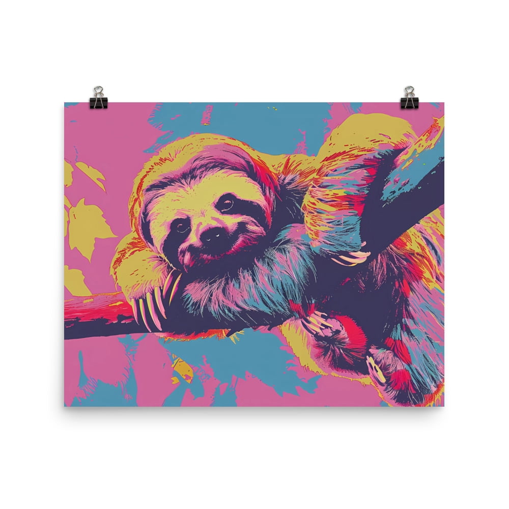 Abstract Sloth Painting Poster Animal Wall Art Boho Home Decor ...