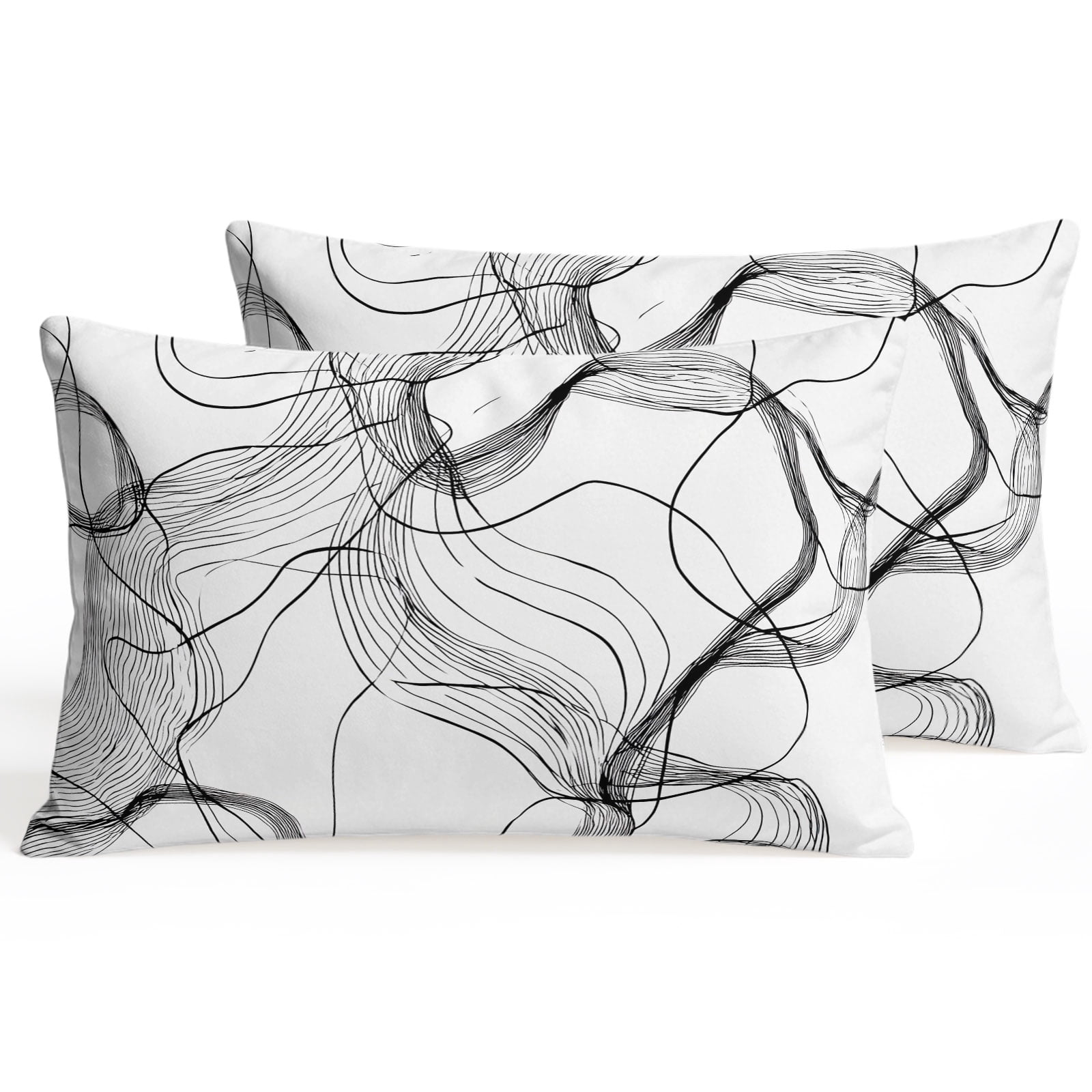 Abstract Smoky Waves Lumbar Pillow Covers 12 x 20 Inch Pillow Covers ...