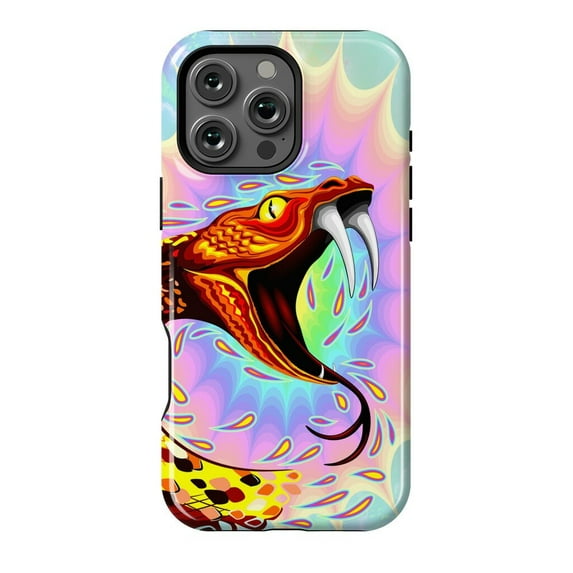 Abstract Snake Psychedelic Artwork Design iPhone Case 17 16 15 14 13 12 ...