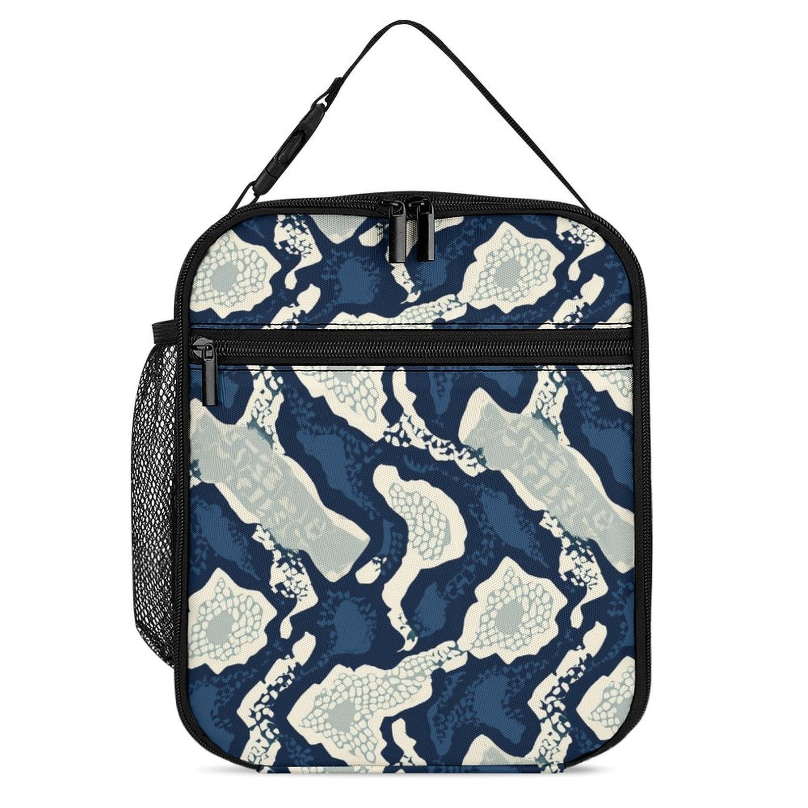 Abstract Snake Skin Pattern Lunch Bag Warm Insulated Lunch Box School ...