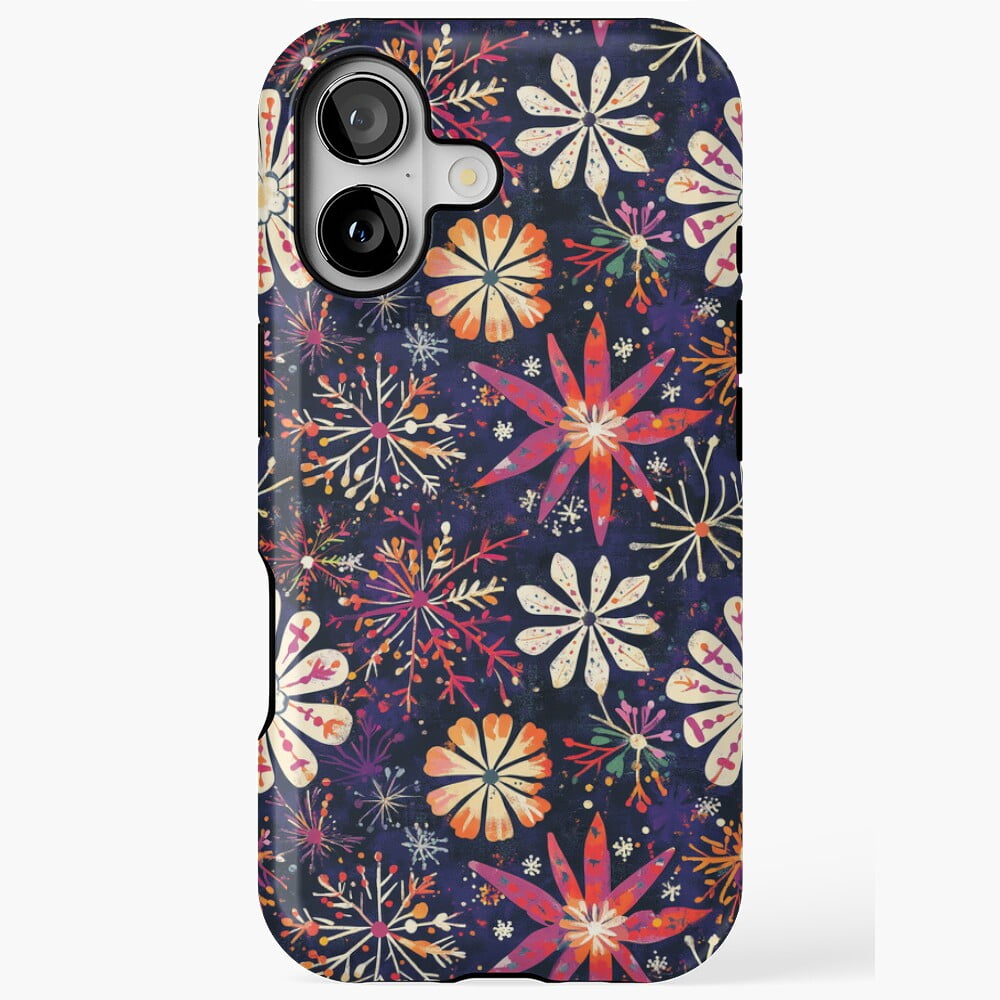 Abstract Snowflakes Pattern Holiday Seasonal Festive Tough Phone Case ...