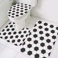 Abstract Soccer Skin Bathroom Rugs Set Modern Abstract Symmetrical ...