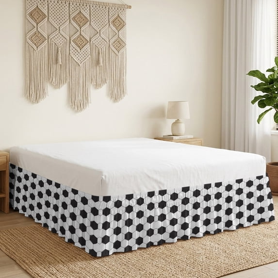 Abstract Soccer Skin Bed Skirt Bed Skirts King Size 16 Inch Drop ...