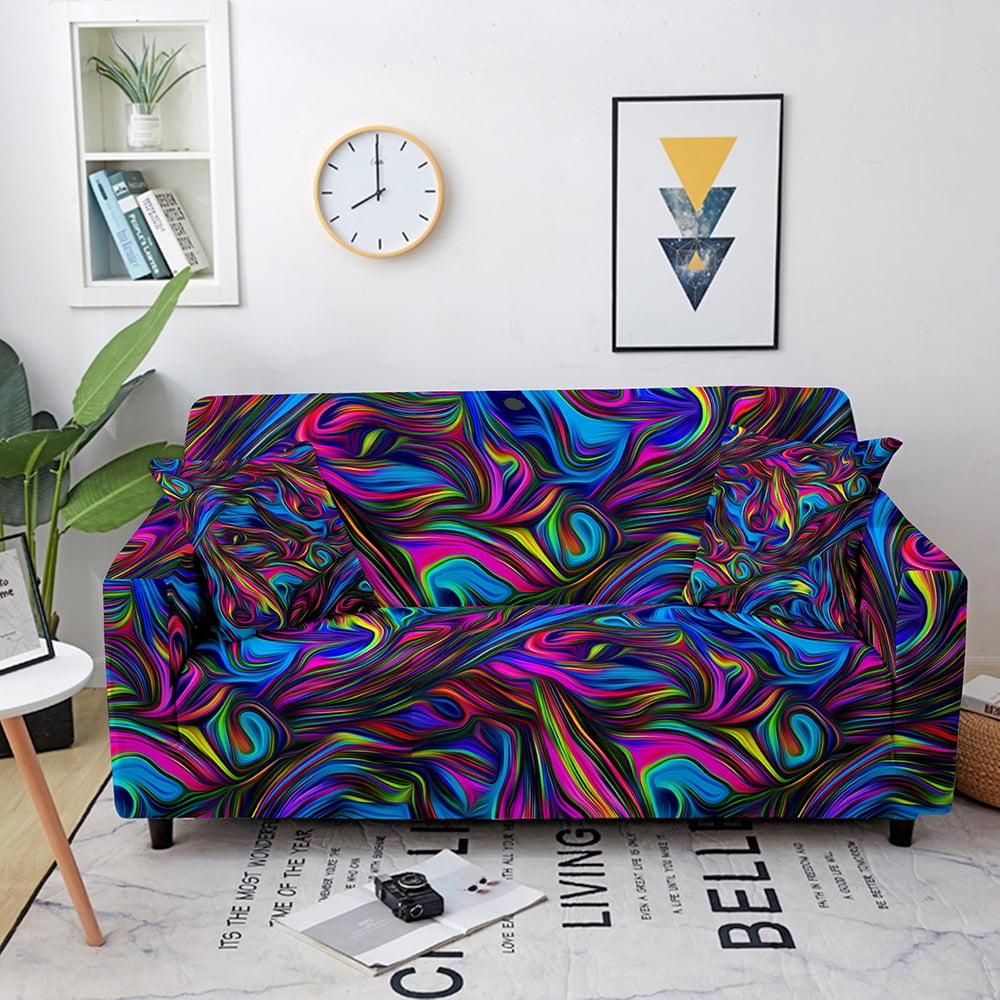 Abstract Sofa Slipcover Elastic Sofa Covers for Living Room Psychedelic ...