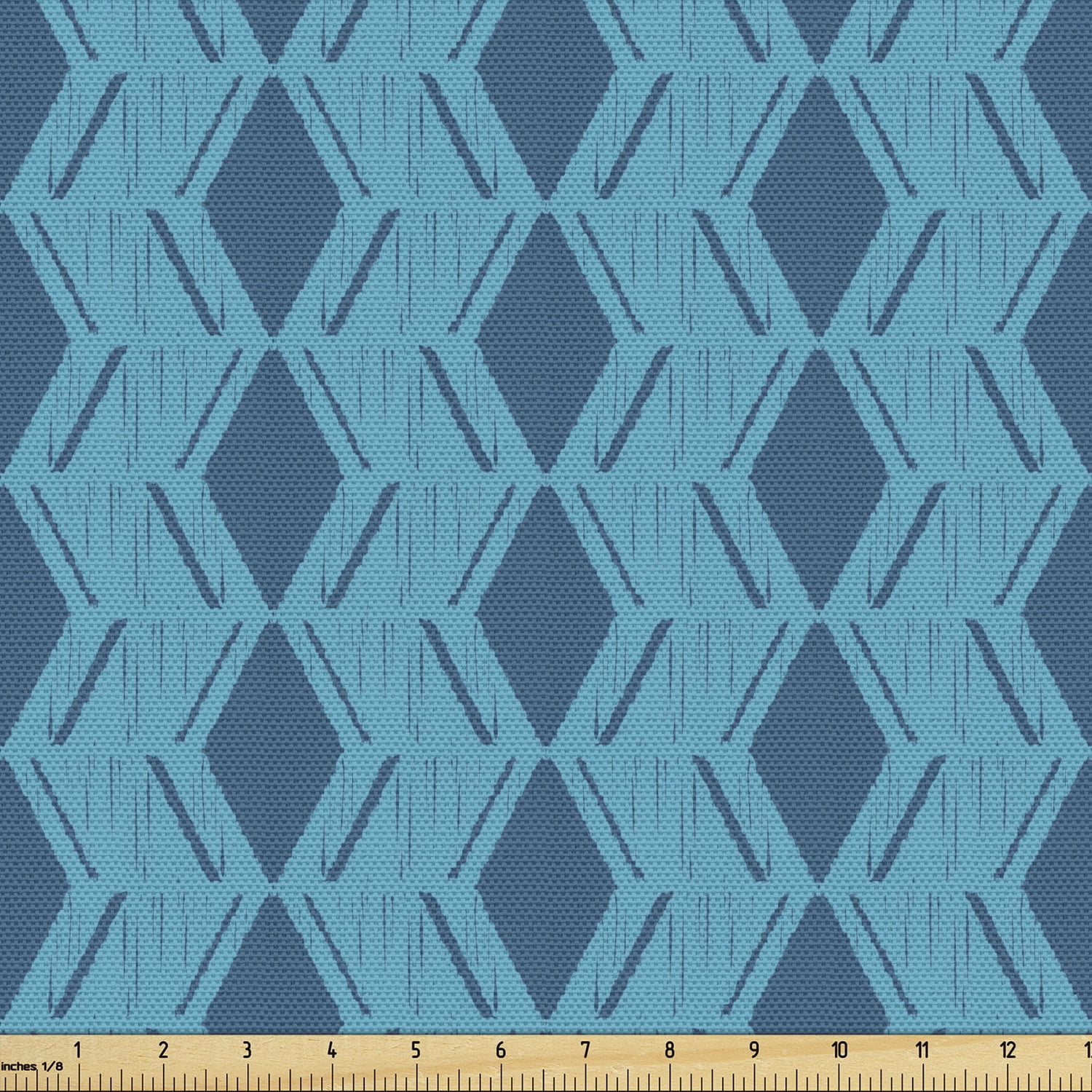 Ambesonne Abstract Fabric by the Yard Upholstery, Traditional Diamond ...