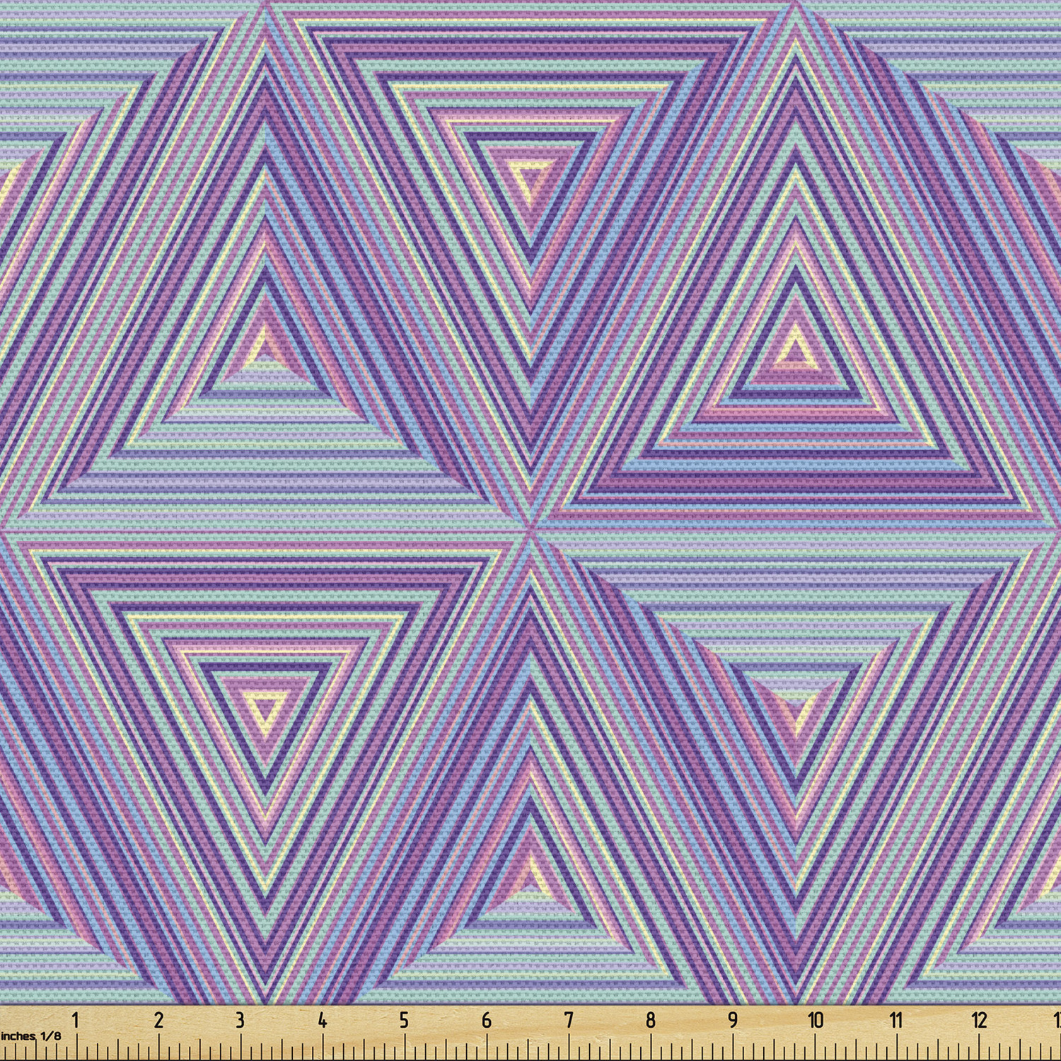 Ambesonne Abstract Fabric by the Yard Upholstery, Triangular in Neon ...