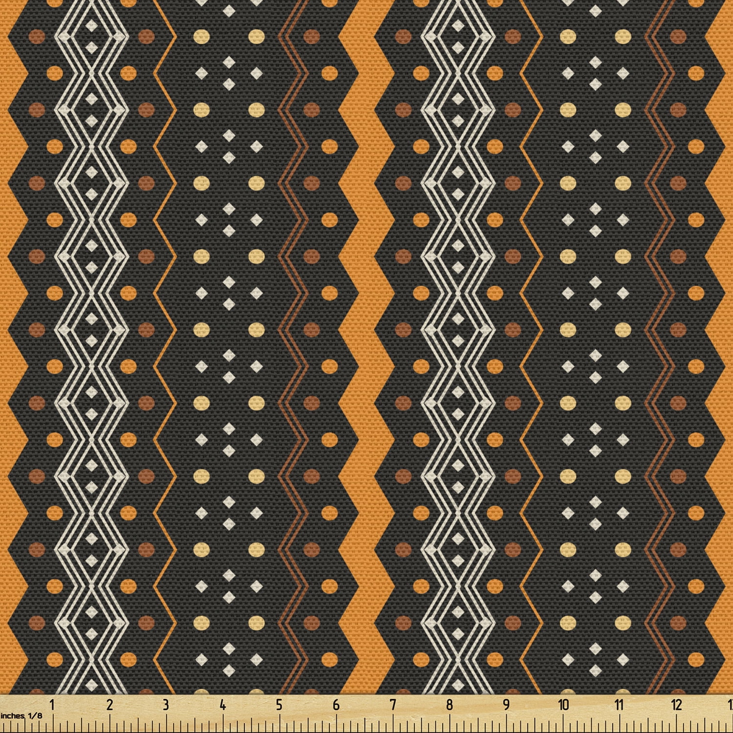 Abstract Sofa Upholstery Fabric by the Yard, Pattern Folk Vertical Zig Zag Motif, Decorative ...
