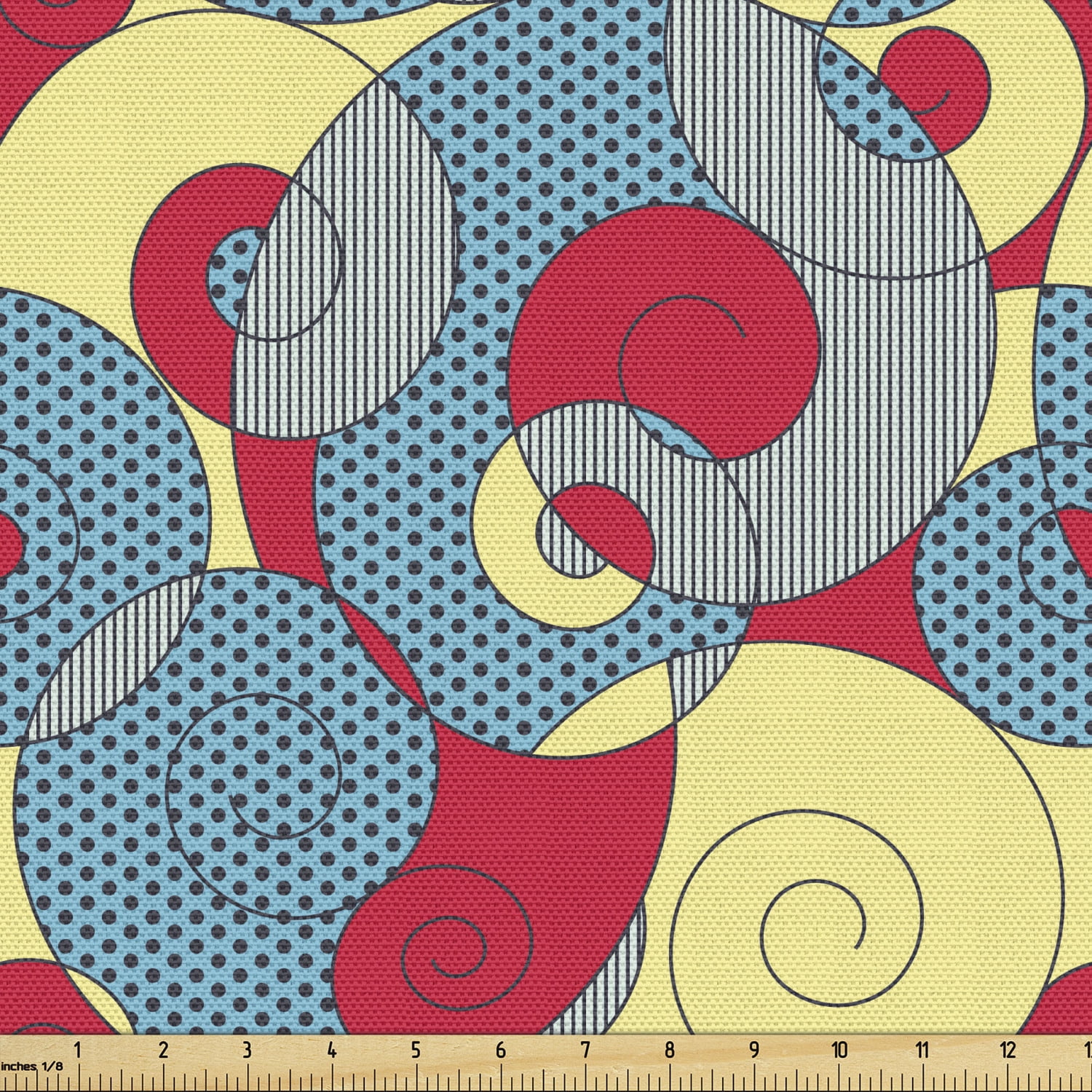 Abstract Sofa Upholstery Fabric by the Yard, Rhythmic Modern Spiral ...