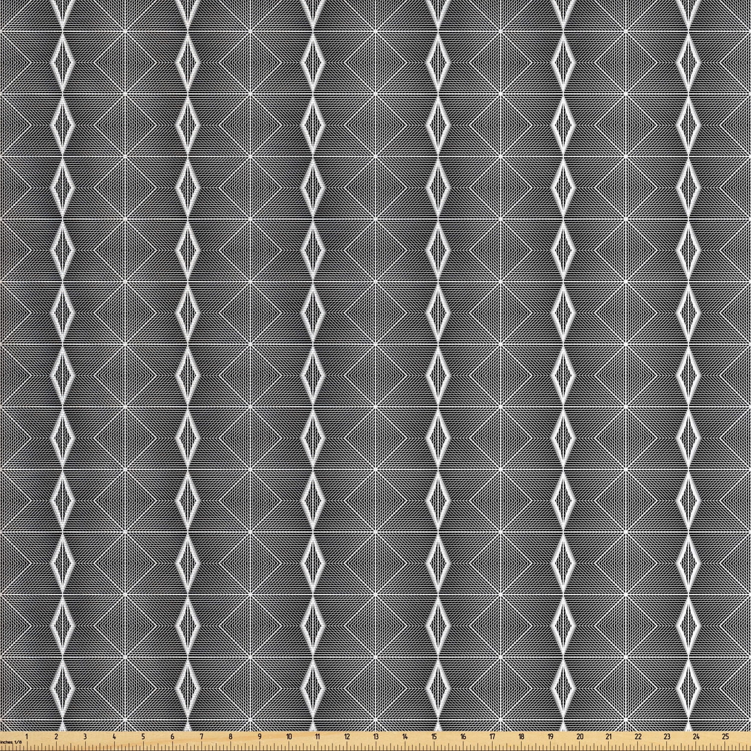 Ambesonne Abstract Fabric by the Yard Upholstery, Vertical Greyscale ...
