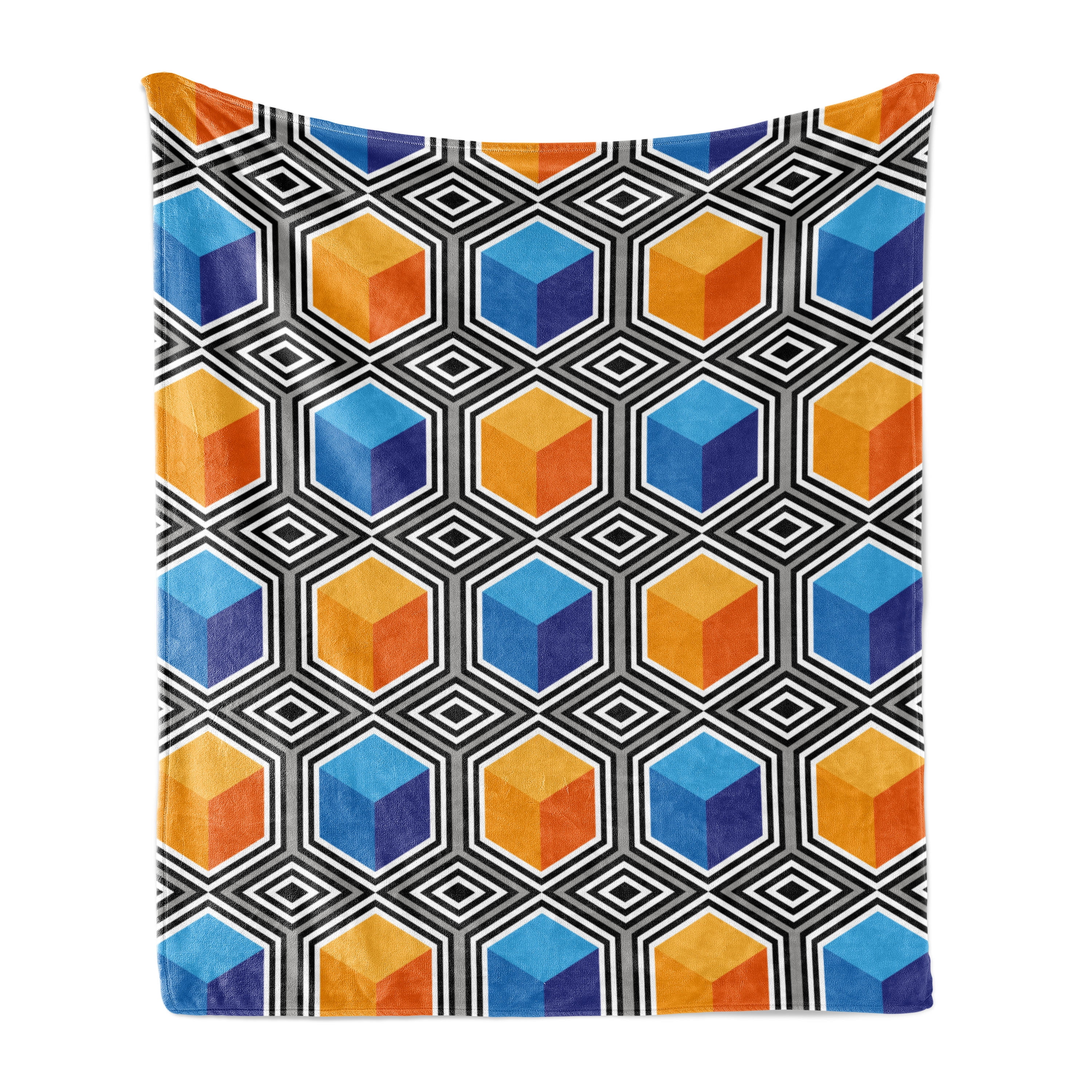 Abstract Soft Flannel Fleece Throw Blanket, Pattern of Rhythmic Optical ...