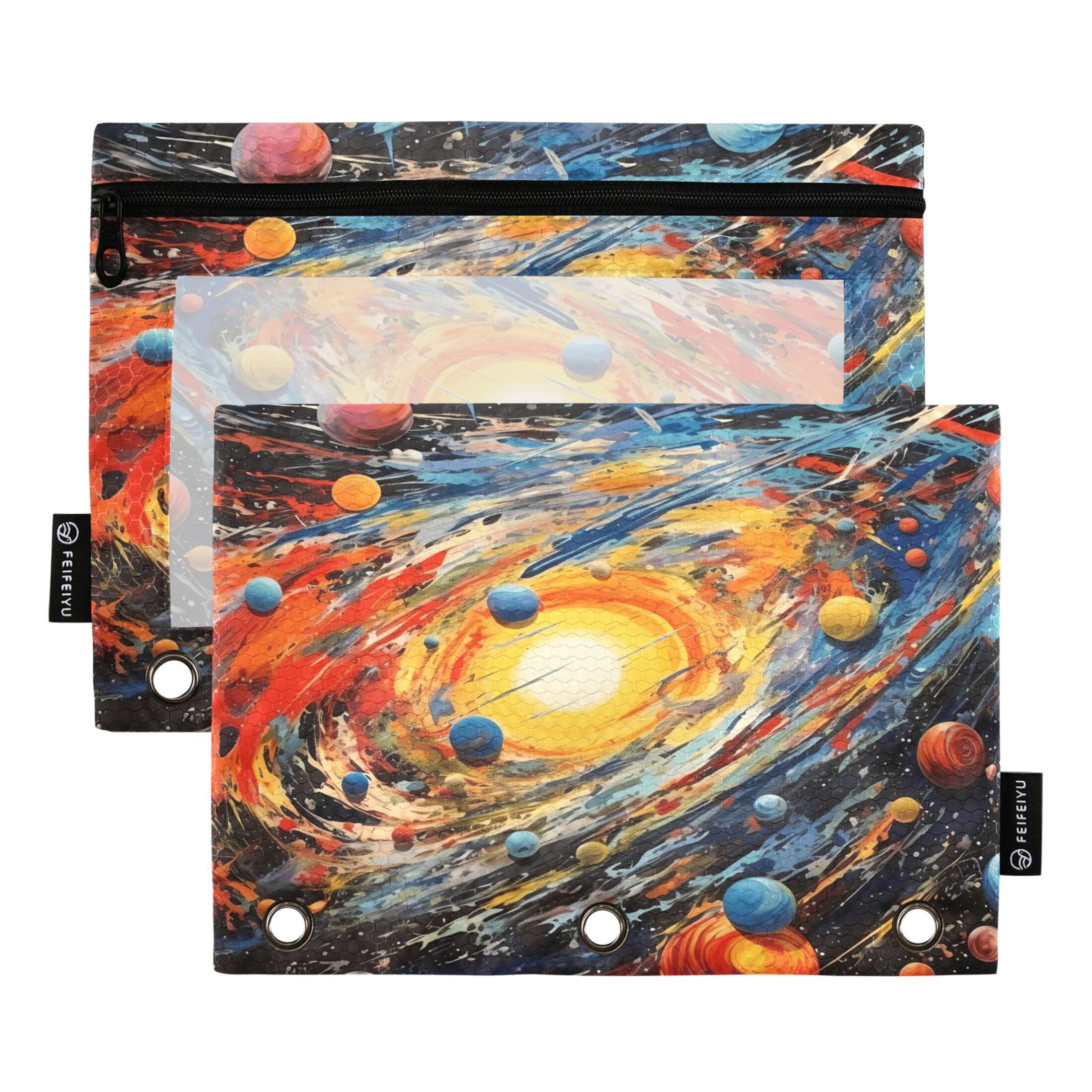Abstract Solar System 2 Pack Pencil Pouch for 3 Ring Binder Smooth ...