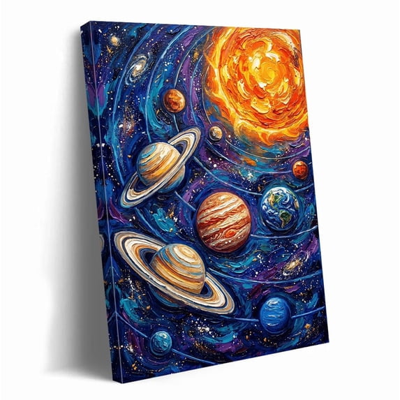 Abstract Solar System Art Wall Art Impressionist Planets Outer Space ...