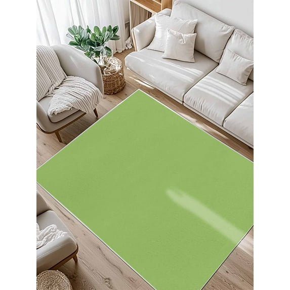 Abstract Solid Color Area Rug for Bedroom 2.7x5 Ft Simple Avocado Green ...