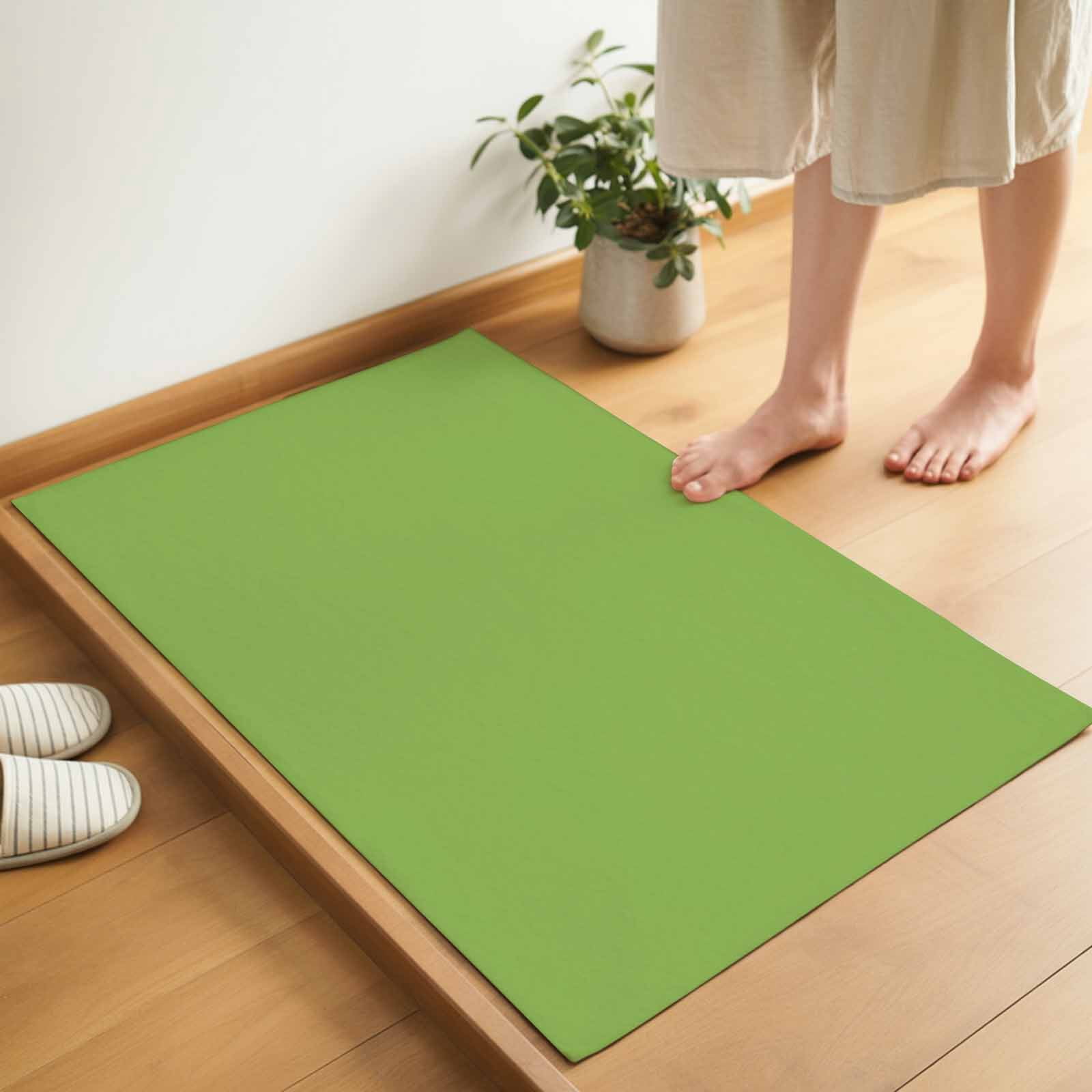 Abstract Solid Color Door Mat 16x24 Inch Simple Avocado Green Low ...