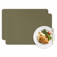 Abstract Solid Color Leather Placemats Set of 2, 12x18 Inch, Simple ...