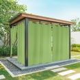 Abstract Solid Color Outdoor Curtains, Simple Avocado Green Low ...