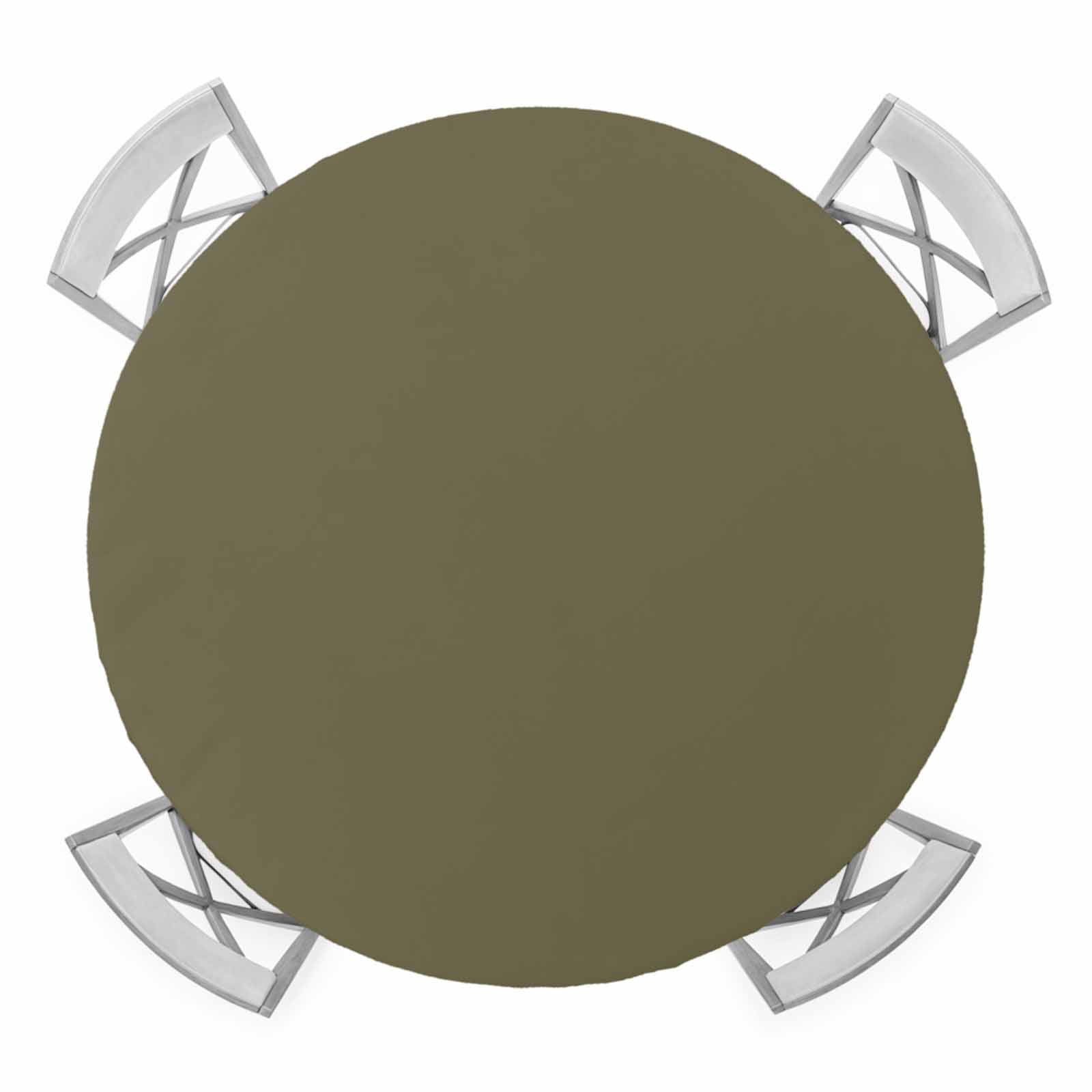 Abstract Solid Color Round Table Cover, Simple Avocado Dark Low ...