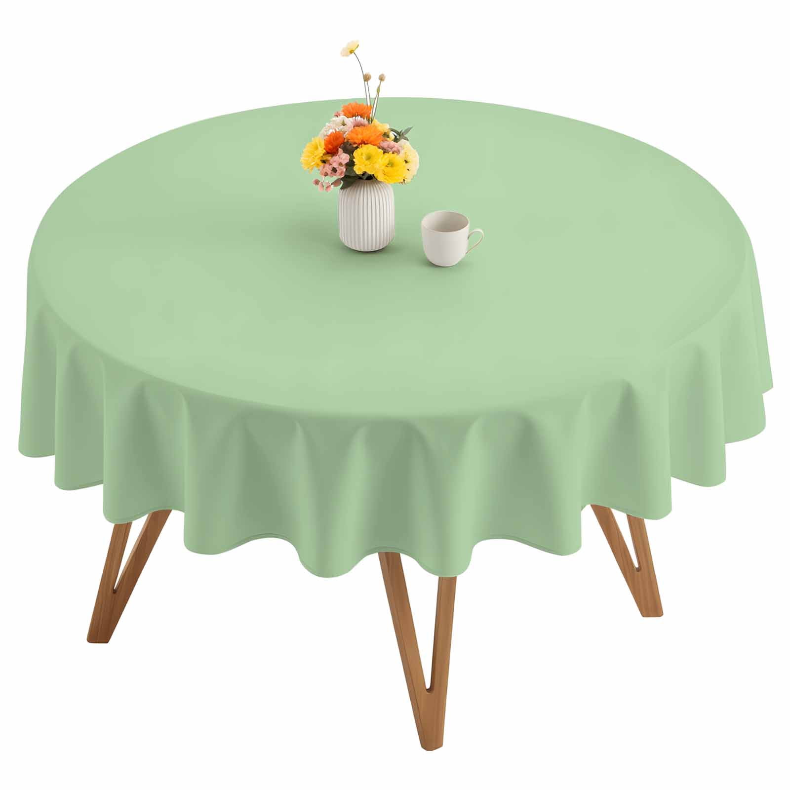 Abstract Solid Color Round Tablecloth 60 inches Simple Avocado Low ...