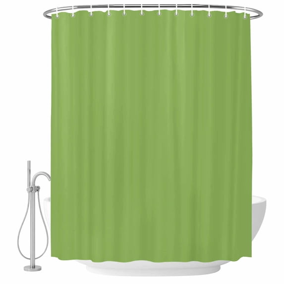 Abstract Solid Color Shower Curtain for Bathroom, Simple Avocado Green ...