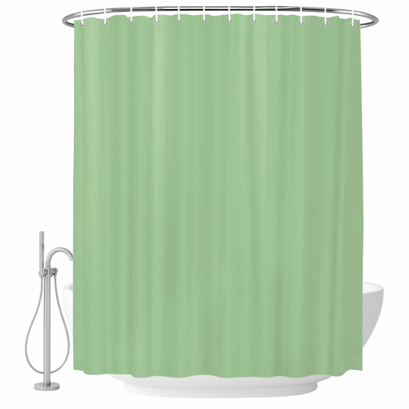 Abstract Solid Color Shower Curtain for Bathroom, Simple Avocado Low ...