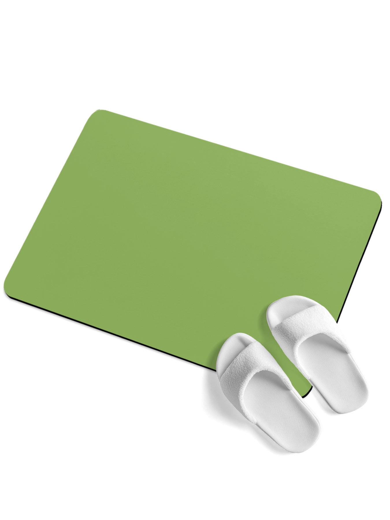 Abstract Solid Color Soft Diatomaceous Earth Mat, Simple Avocado Green ...
