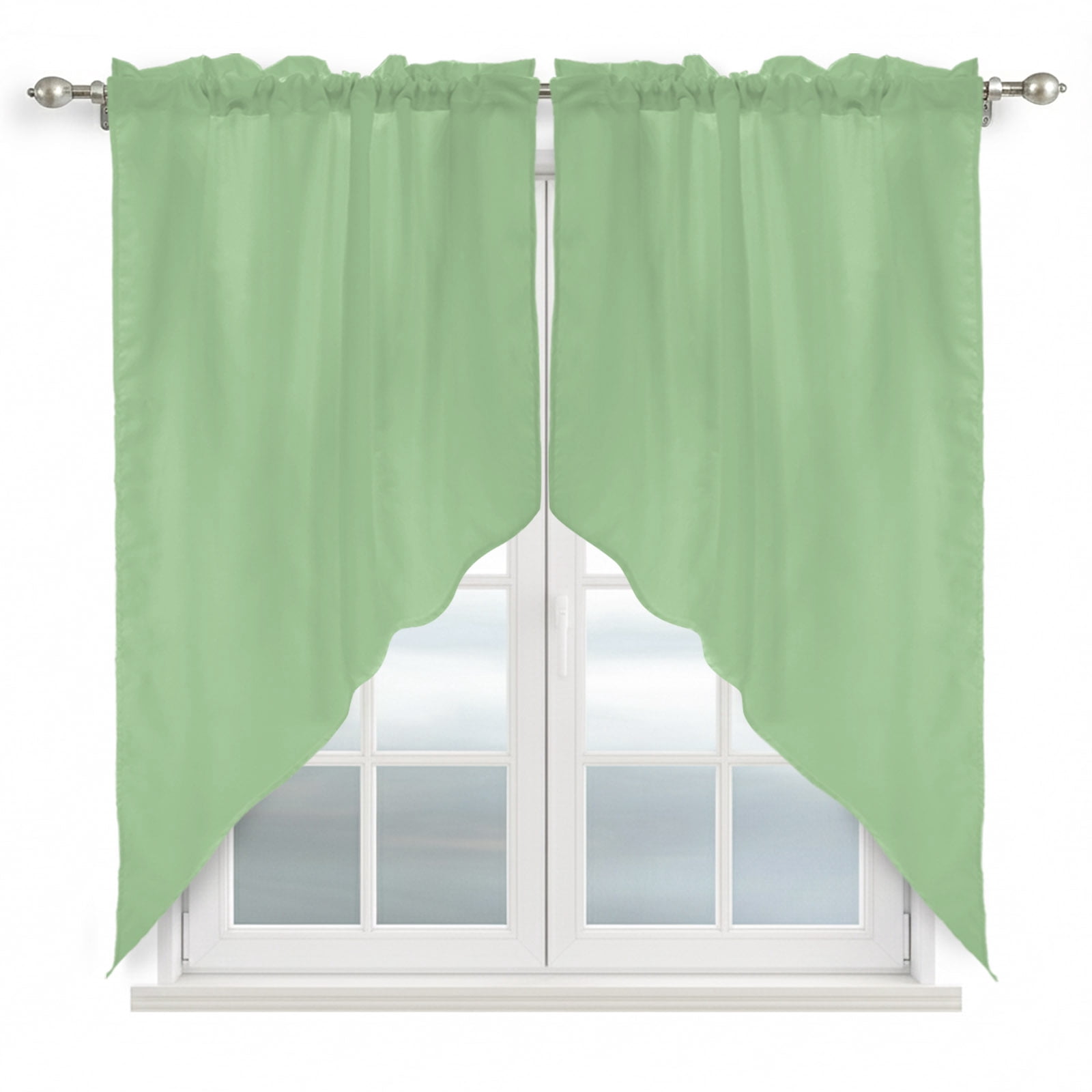 Abstract Solid Color Swag Valances for Windows 36 inches Long, Simple ...