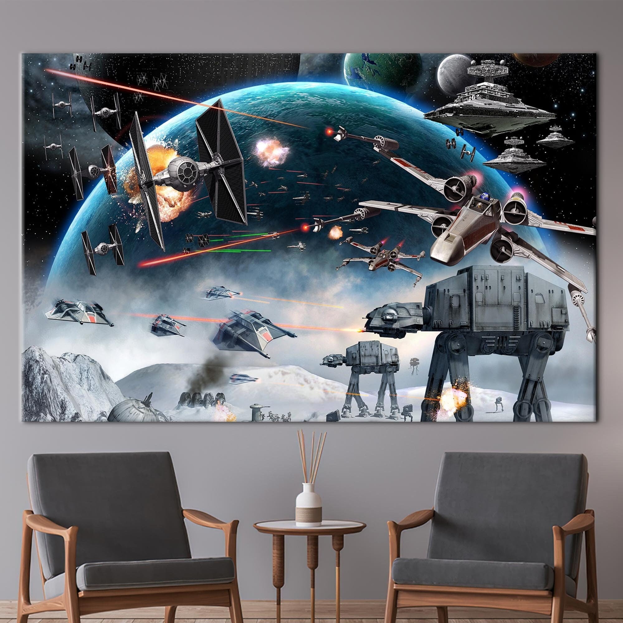 Abstract Space Canvas, Contemporary Canvas, Star Wars Wall Art, Star ...