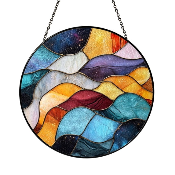 Abstract Space Color Glass Suncatcher Window Hanging, Decorative ...