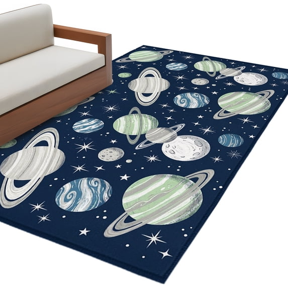 Abstract Space Kitchen Runner Rug 2.7x5 Washable Runners for Hallway ...