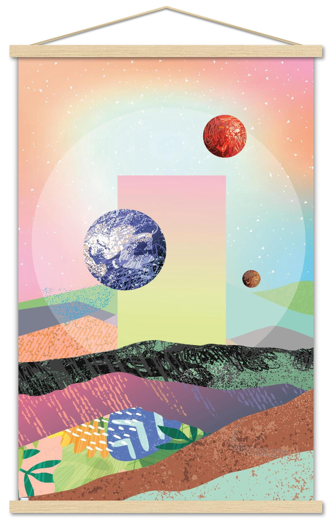 Abstract Space Wall Poster with Magnetic Frame, 22.375" x 34" - Walmart ...