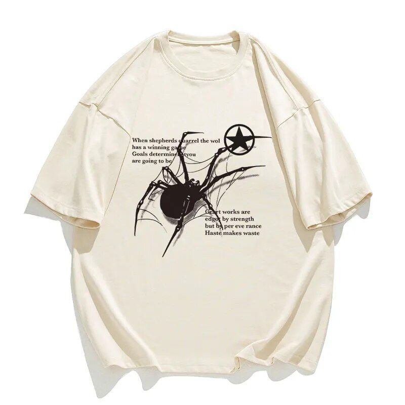 Abstract Spider Graphic Tee Minimal Ink Sketch Art Vintage Aesthetic ...