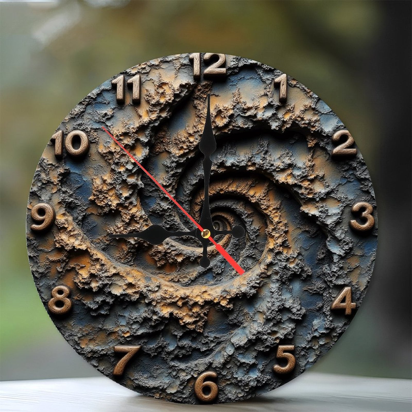 Unique Decorative Spiral Wall Clock for Home Decor 10-Inch Silent ...