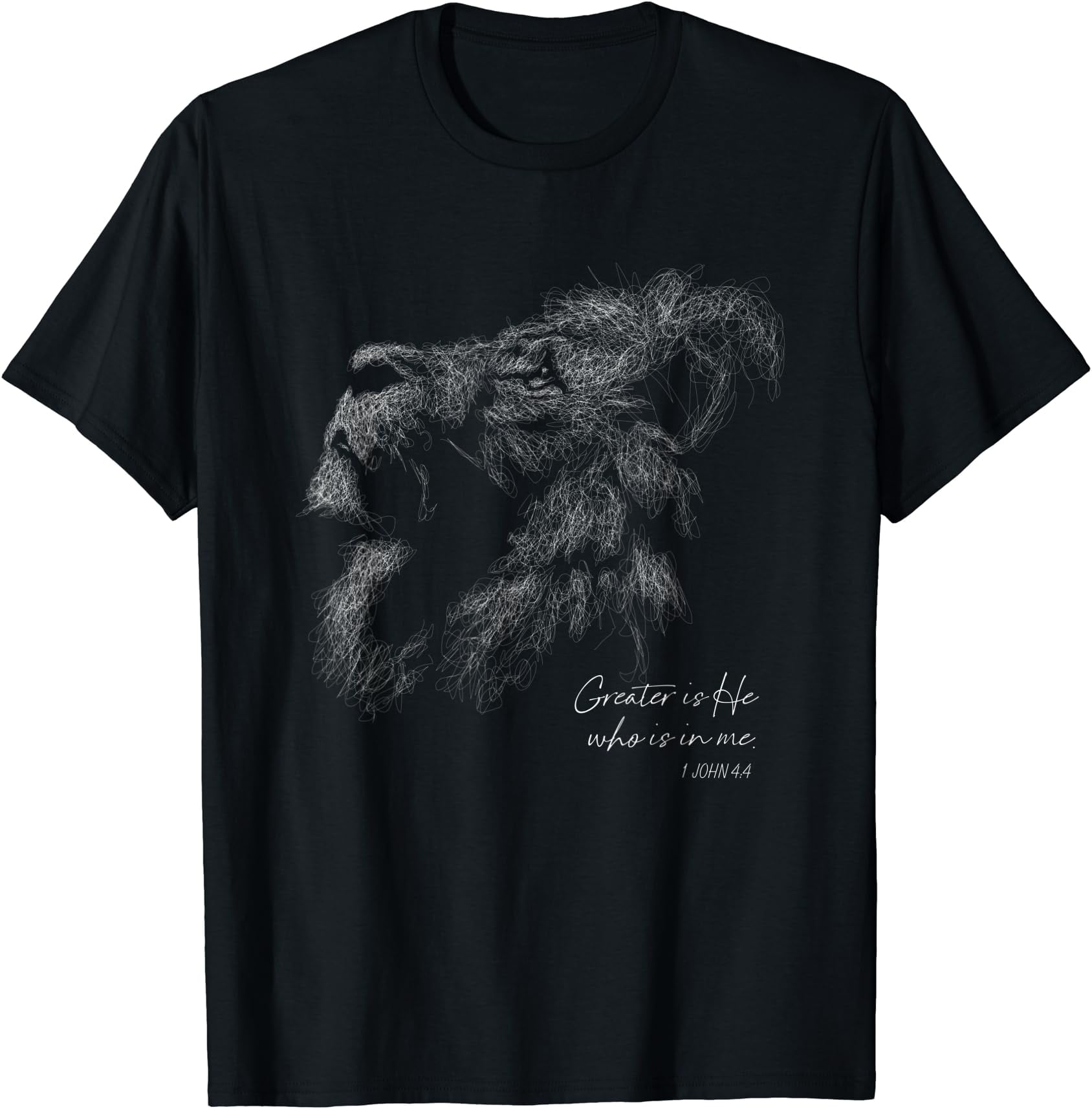 Abstract Spiritual Lion Profile Design T-Shirt for Christian Faith ...