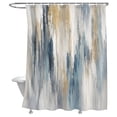 Abstract Splashes Shower Curtain, Denim Blue Vertical Paint Streaks ...