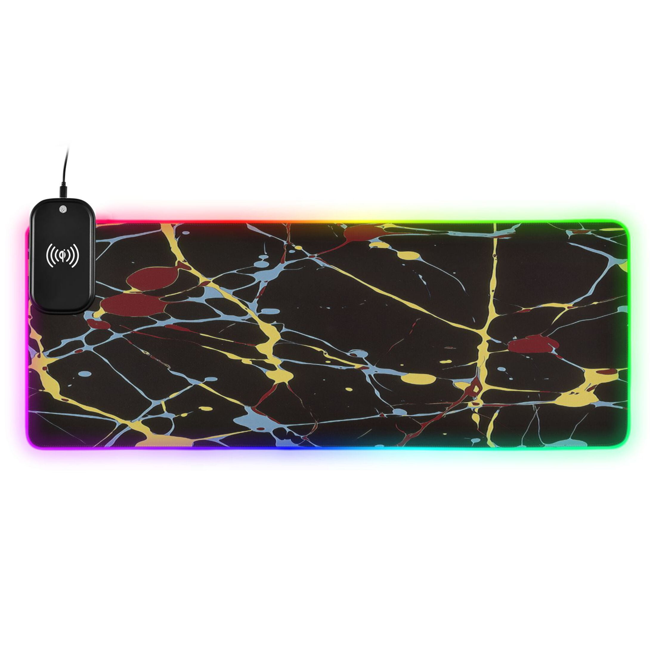 Abstract Splatter Paint Pattern Large RGB Gaming Mouse Pad with Fast ...