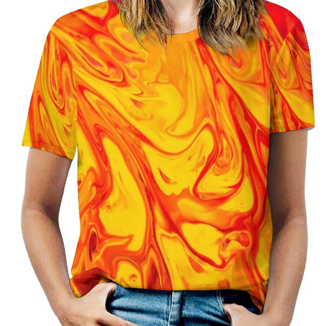 Abstract Splatter Paint T-Shirt Black and Green Harajuku T Shirts Short ...