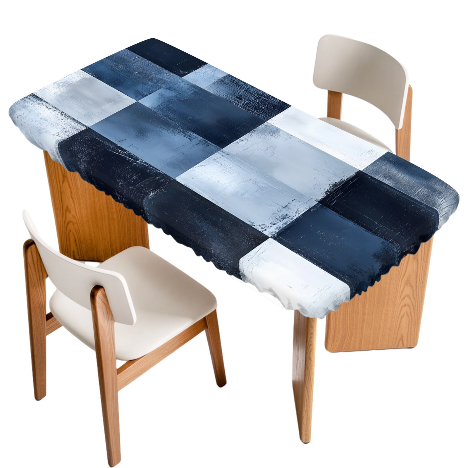 Abstract Splicing Plaid Fitted Rectangle Tablecloth 32" x 72 ...