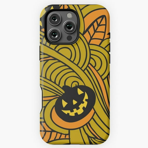Abstract Spooky and Funny Orange Pumpkins Halloween Pattern Phone Case ...