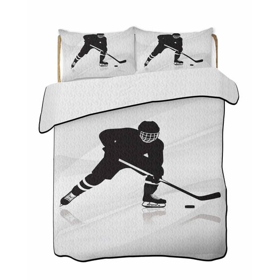 Abstract Sports 3 Pieces Quilt Set, 1 Quilt with 2 Shams, Athletes ...