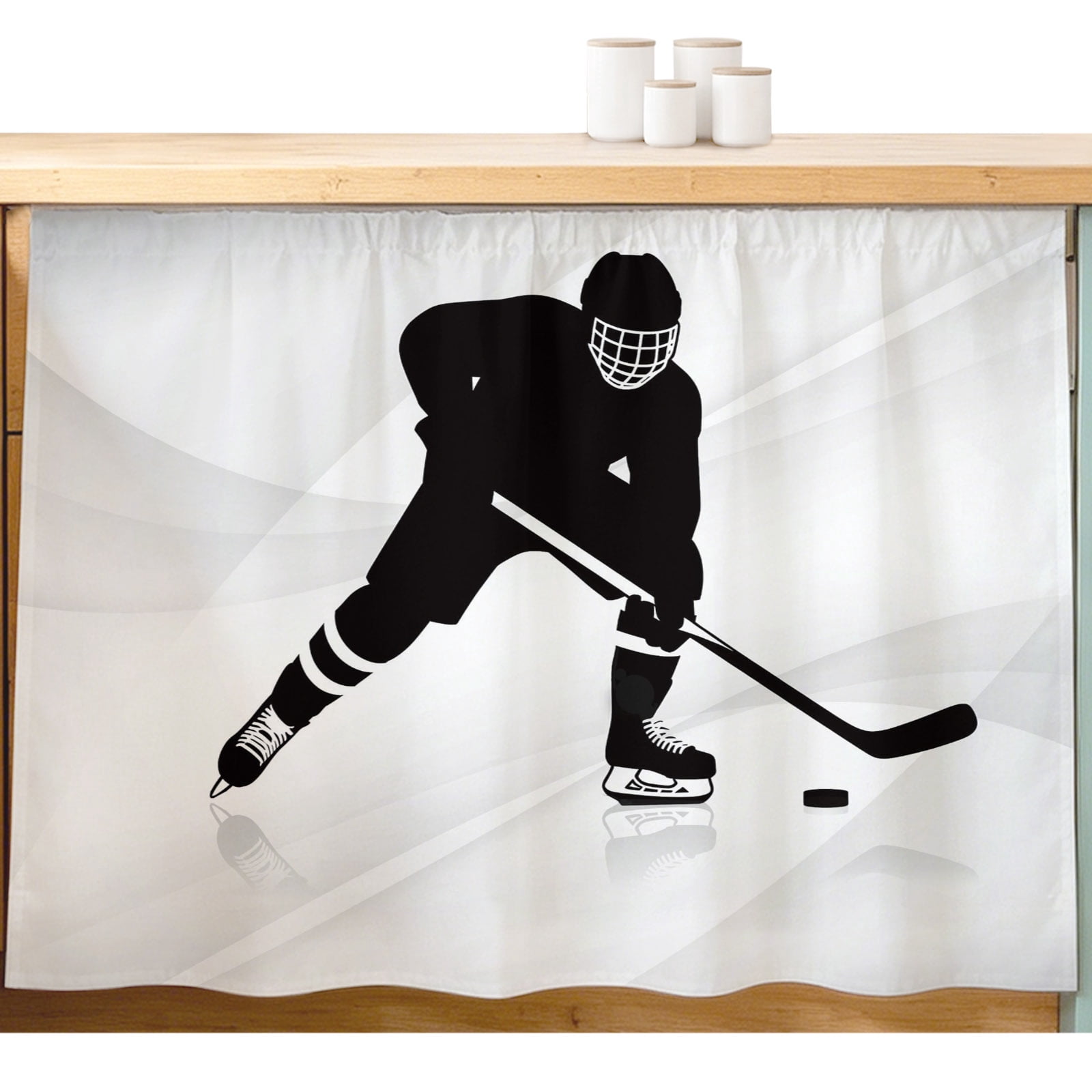 Abstract Sports Cabinet Curtains Athletes Hockey Grey Background Sink ...